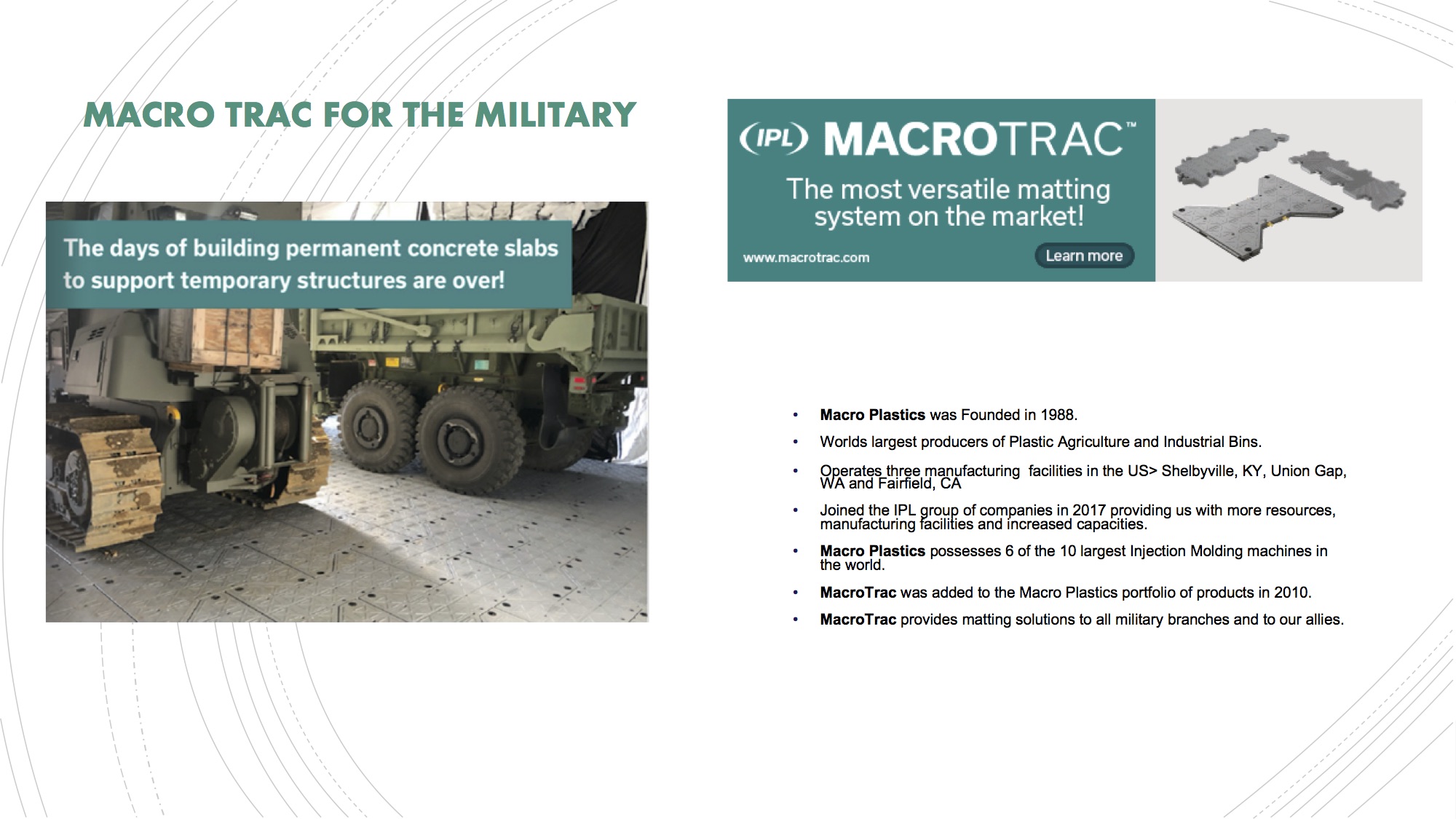 IPL MacroTrac – Peterson AFB - Military Expos